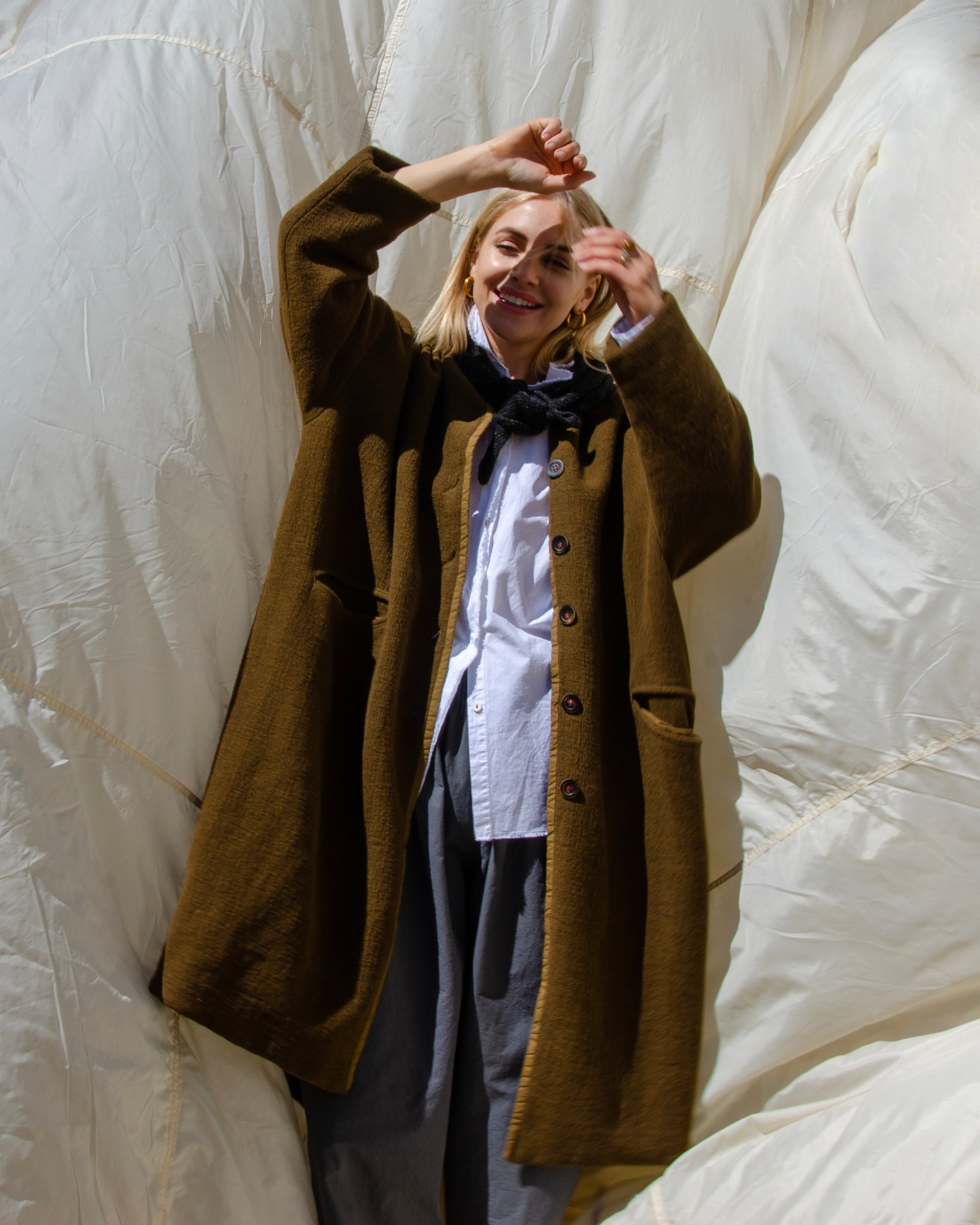 Hannoh Mireille Wool / Linen Egg Coat – Woven Store